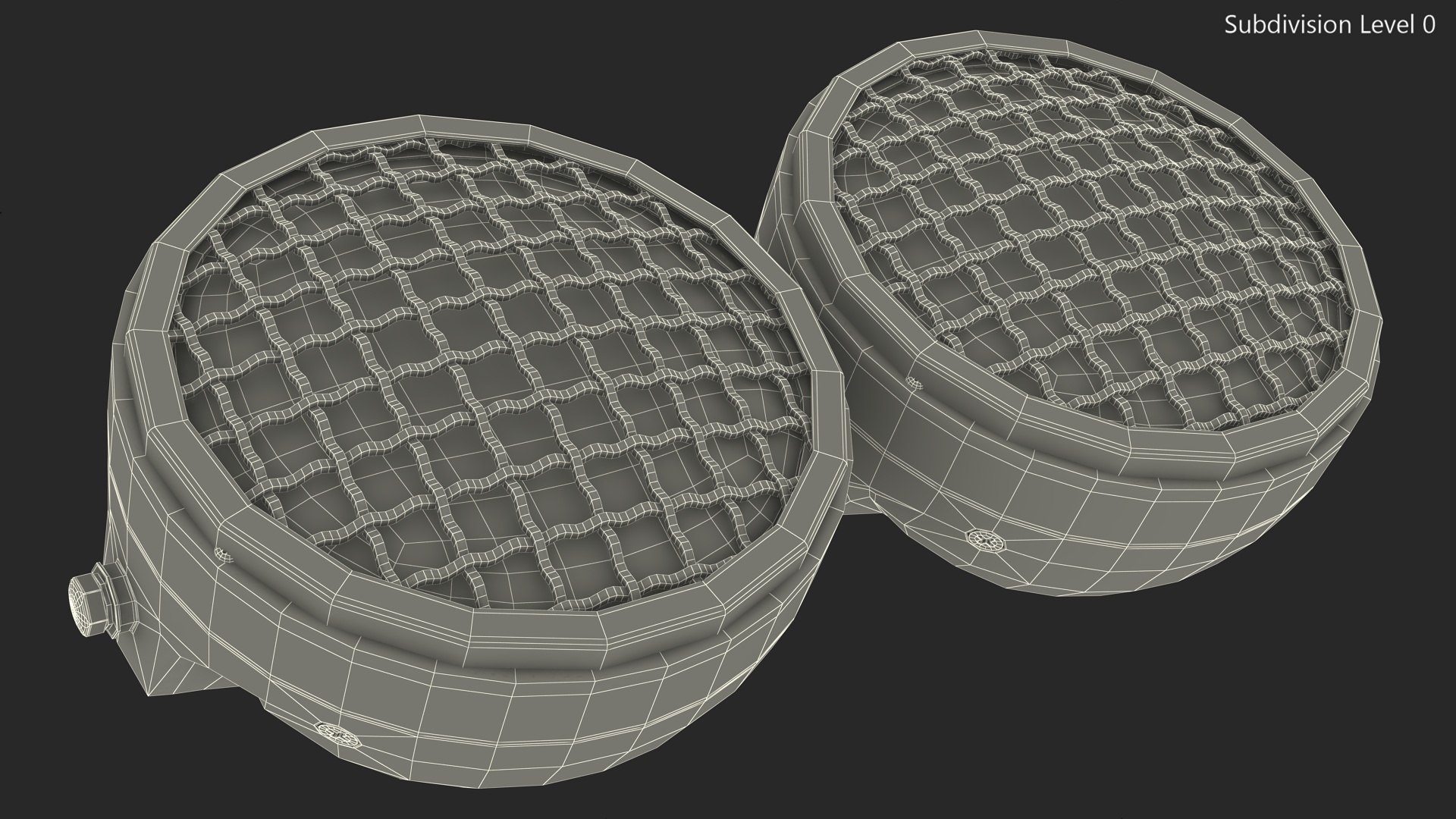 Motorcycle Headlight Pair With Mesh Grill 3D Model - TurboSquid 2270317