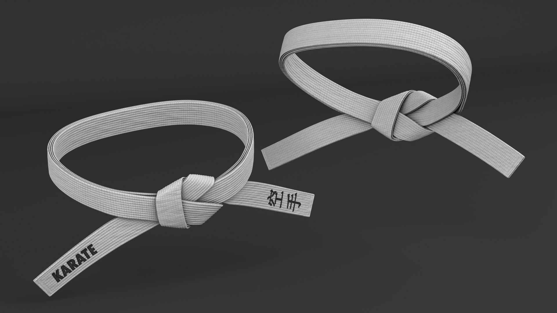 3D Karate White Waist Belt Obi - TurboSquid 2133326