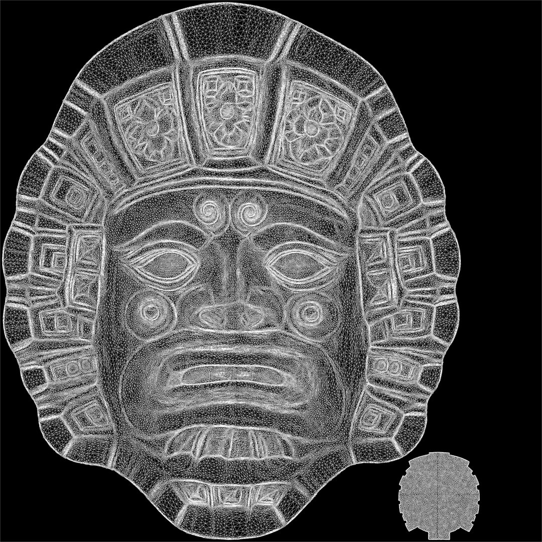3D Model 4 Mayan Mask Reliefs Collection 2 - TurboSquid 2288837