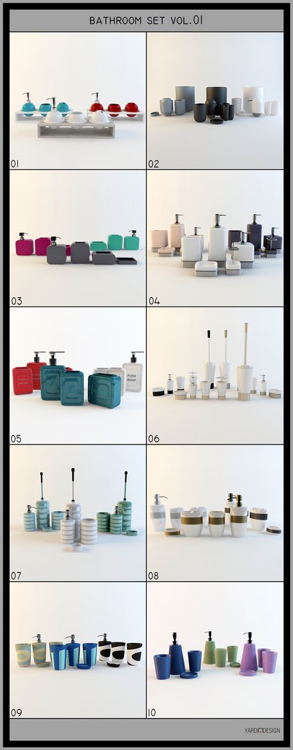 3d model bathroom set vol 01