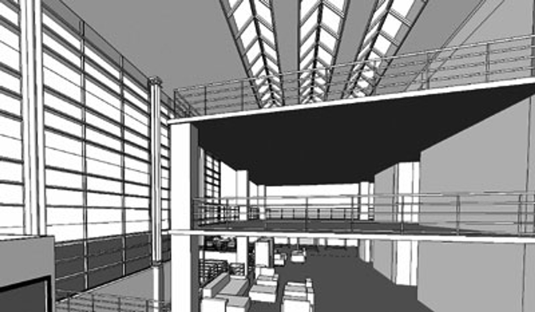 culture centre interior building 3d max