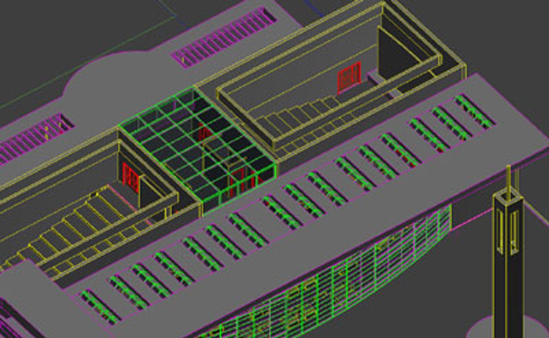 culture centre interior building 3d max
