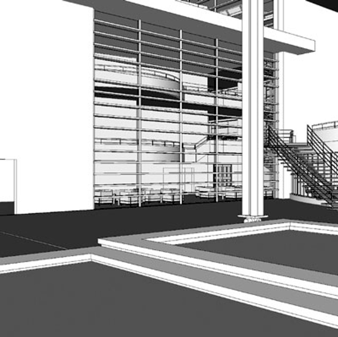 culture centre interior building 3d max