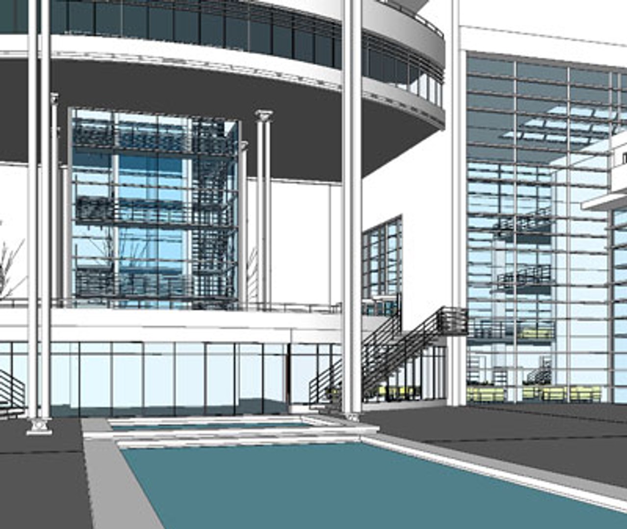 culture centre interior building 3d max