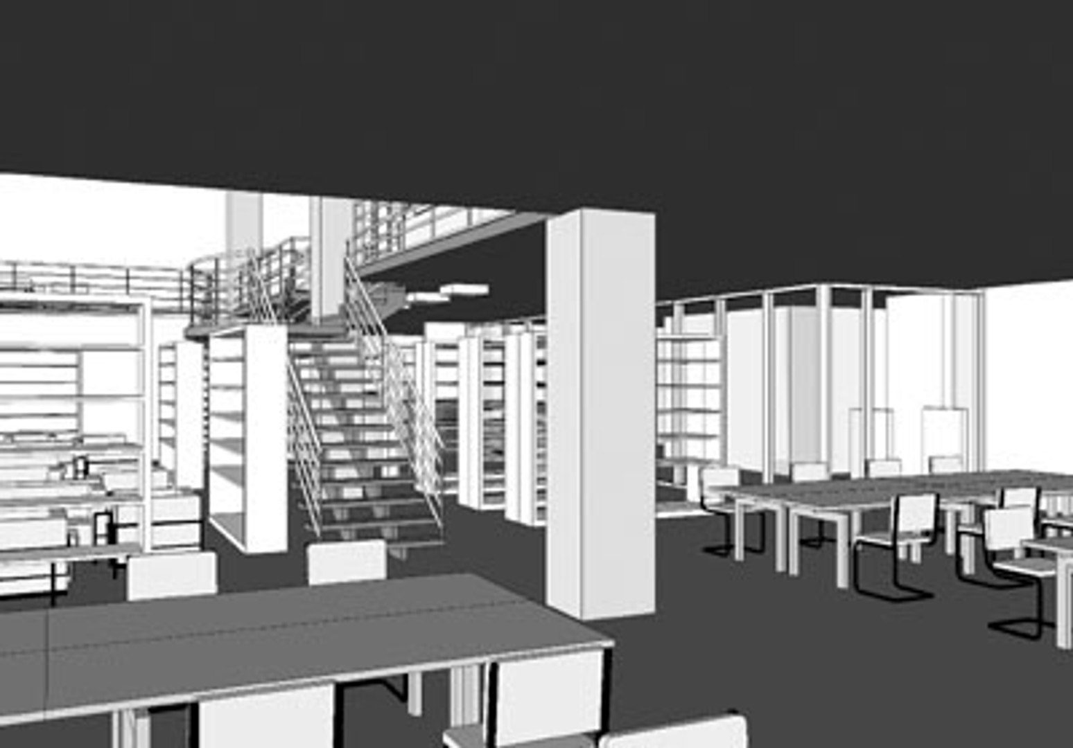 culture centre interior building 3d max