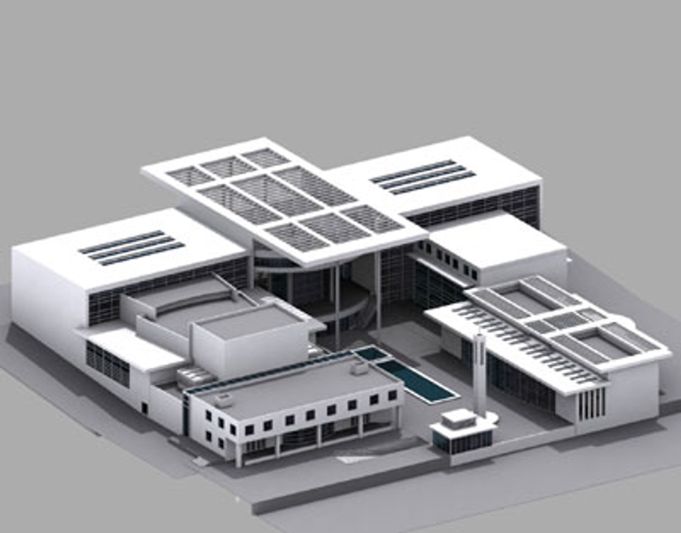 Culture Centre Interior Building 3d Max