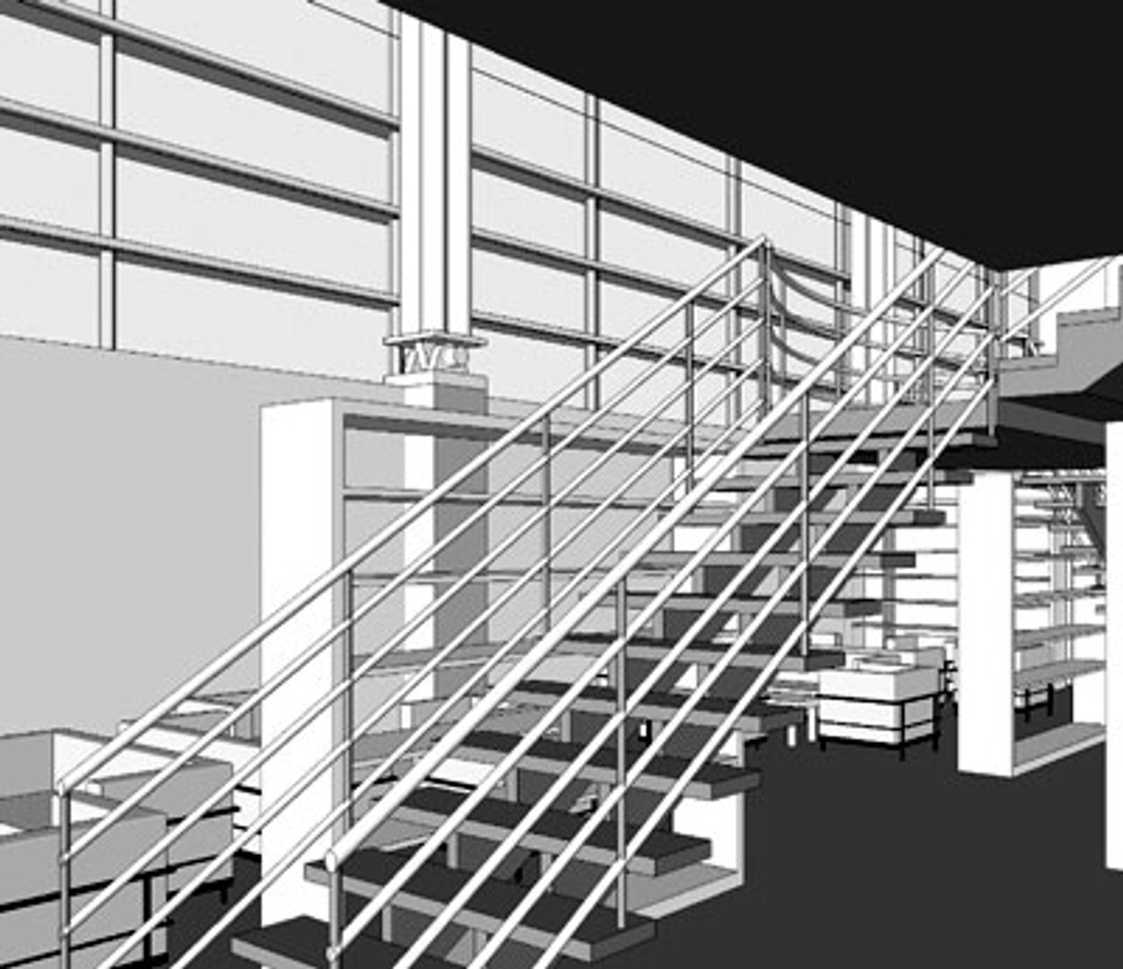 culture centre interior building 3d max