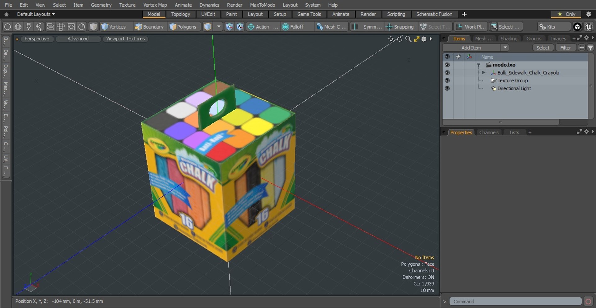 Sidewalk Chalk Box Crayola 3D Model - TurboSquid 2155082