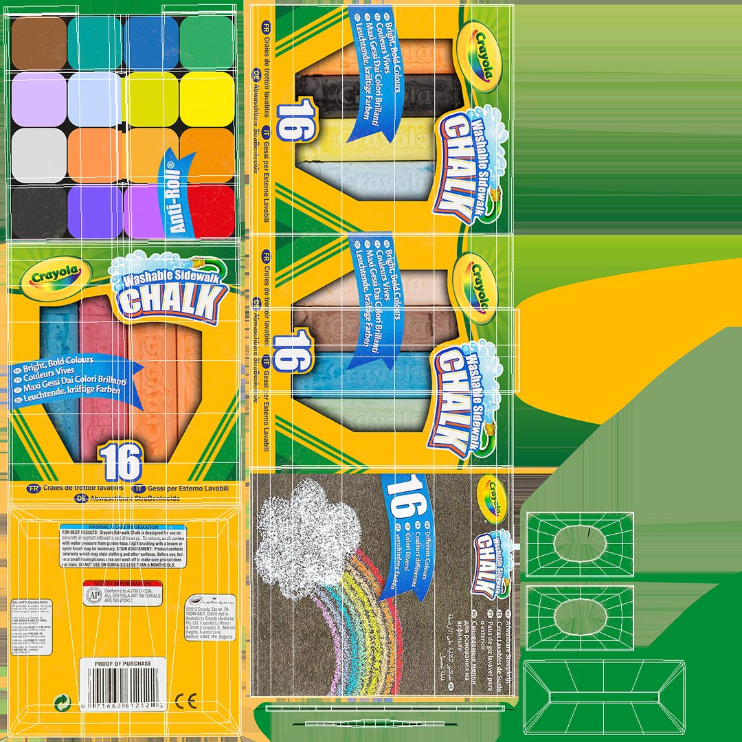 Sidewalk Chalk Box Crayola 3D Model - TurboSquid 2155082