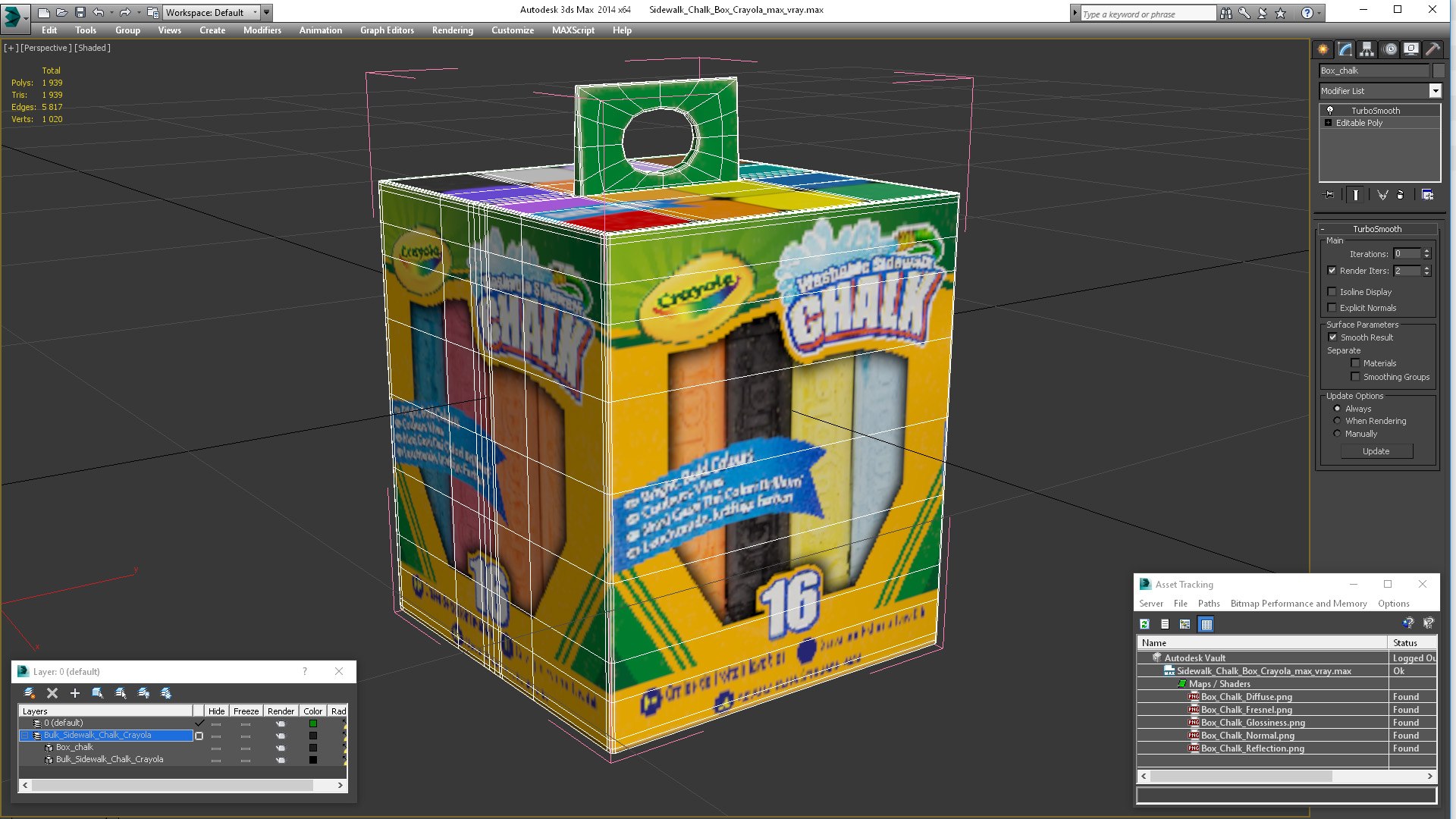 Sidewalk Chalk Box Crayola 3D Model - TurboSquid 2155082