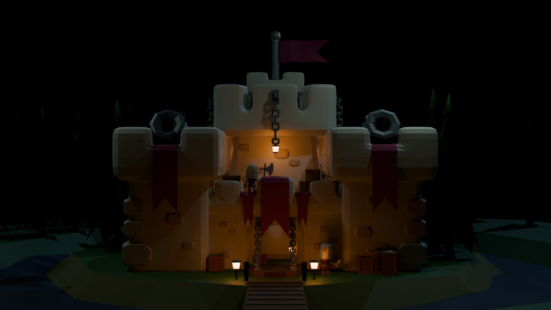 3D Low Poly Castle Model - TurboSquid 2223127