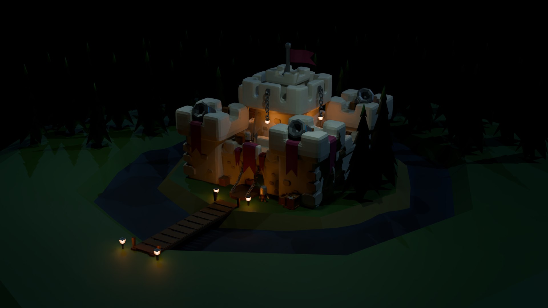 3D Low Poly Castle Model - TurboSquid 2223127