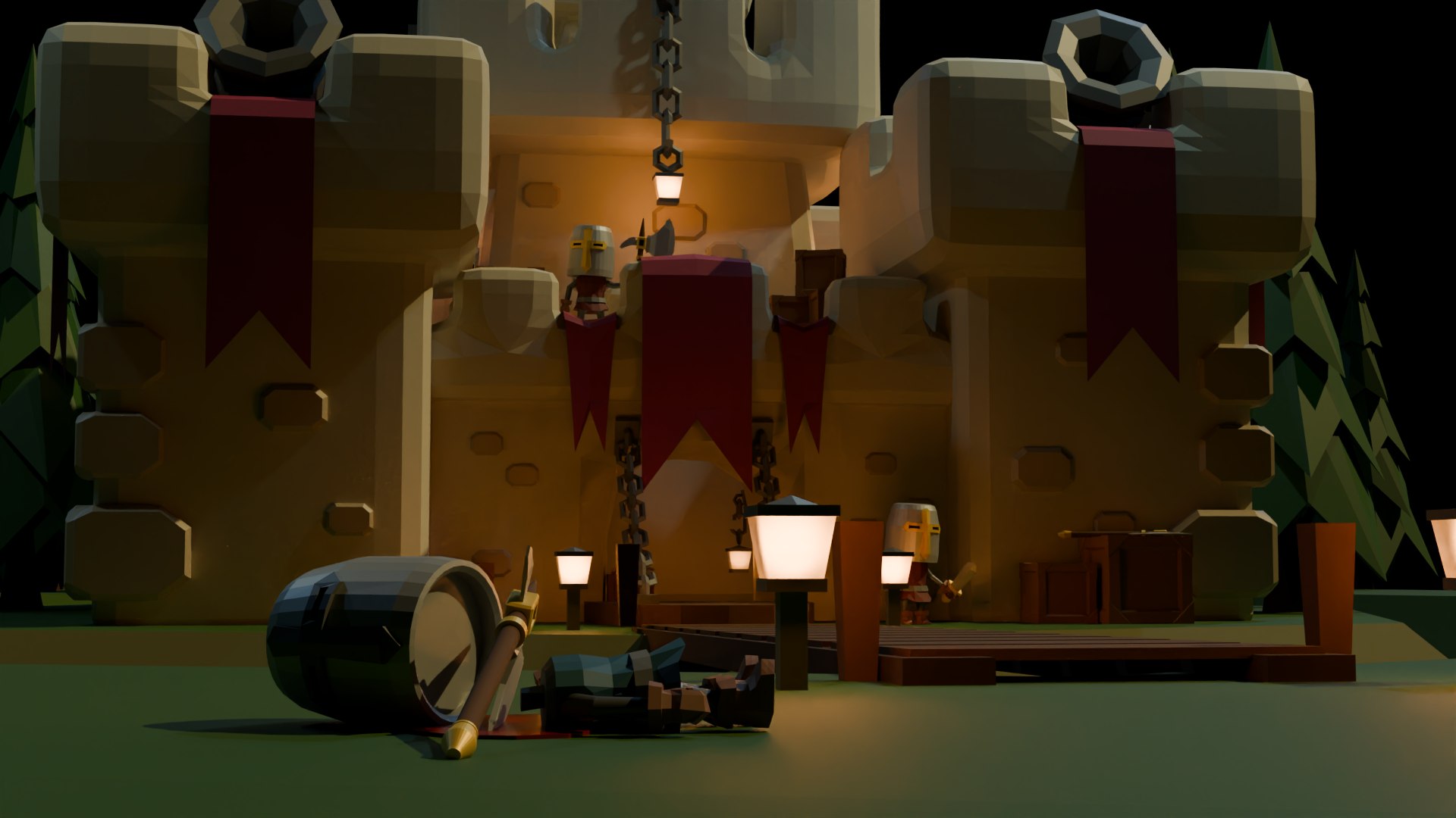 3D Low Poly Castle Model - TurboSquid 2223127