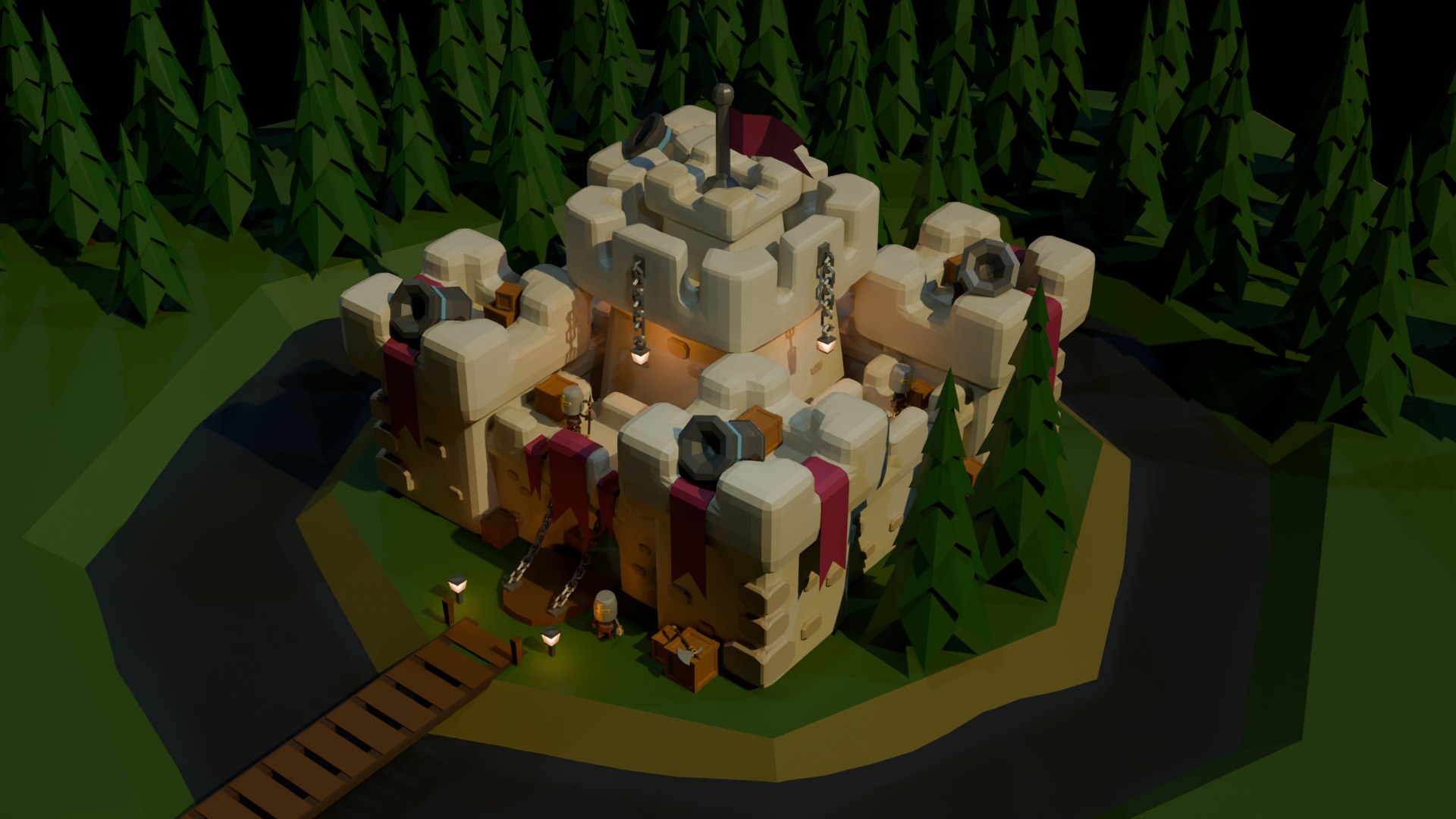 3D Low Poly Castle Model - TurboSquid 2223127