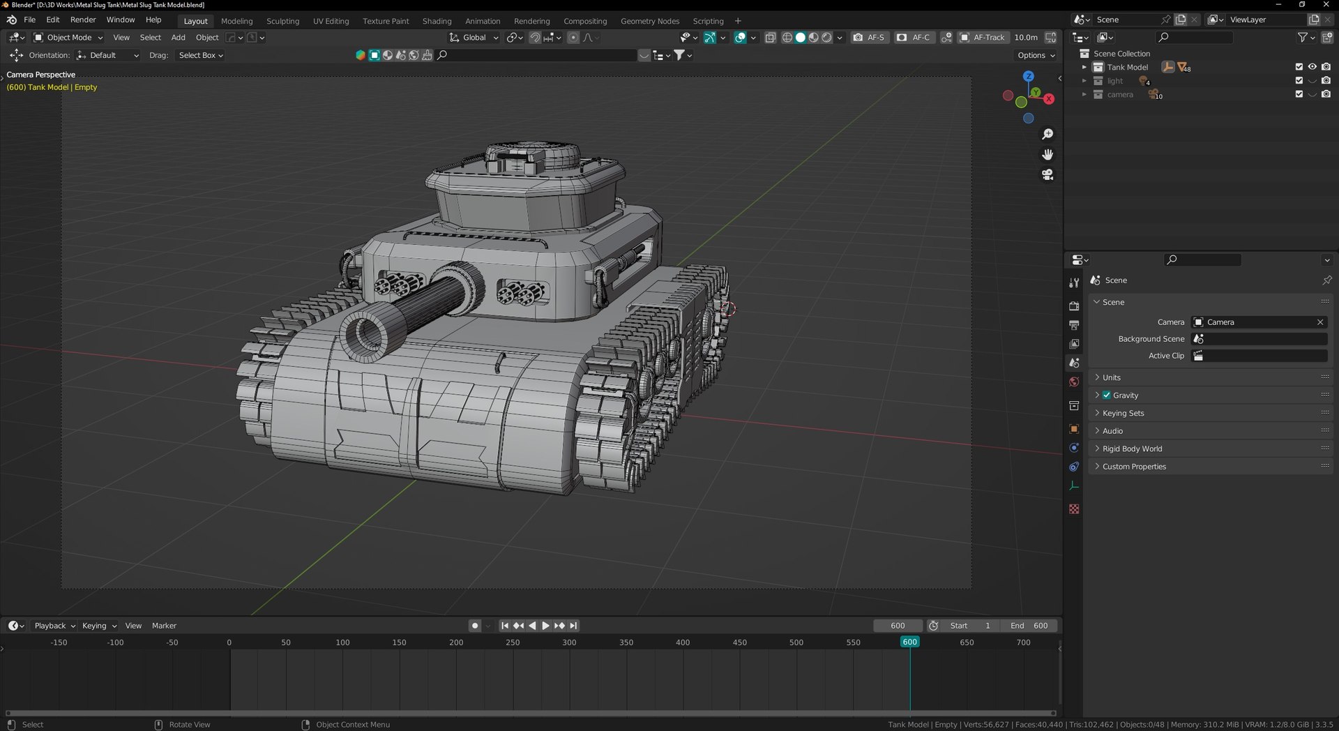 3D Low Poly Military Tank Game Asset Model with PBR Texture model ...
