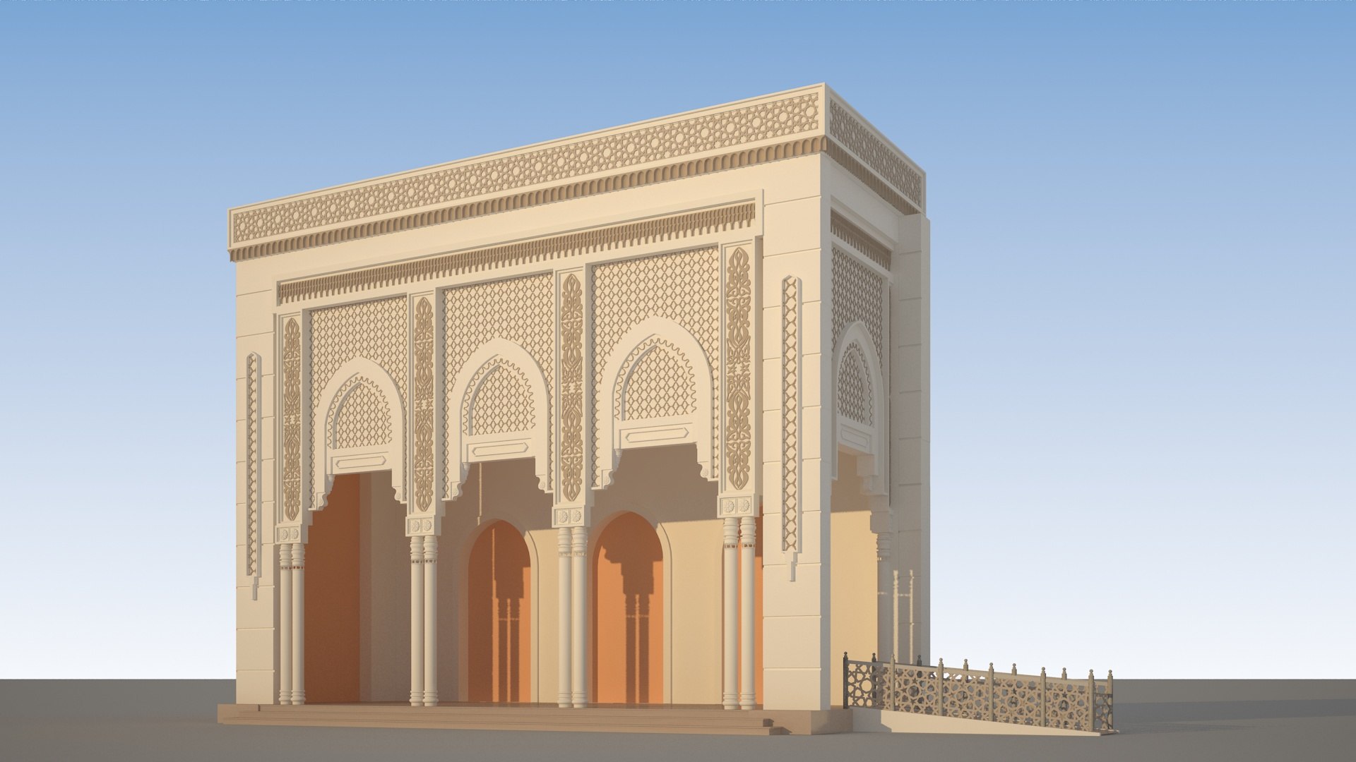3D 3D Entrance Mosque Model - TurboSquid 1746776