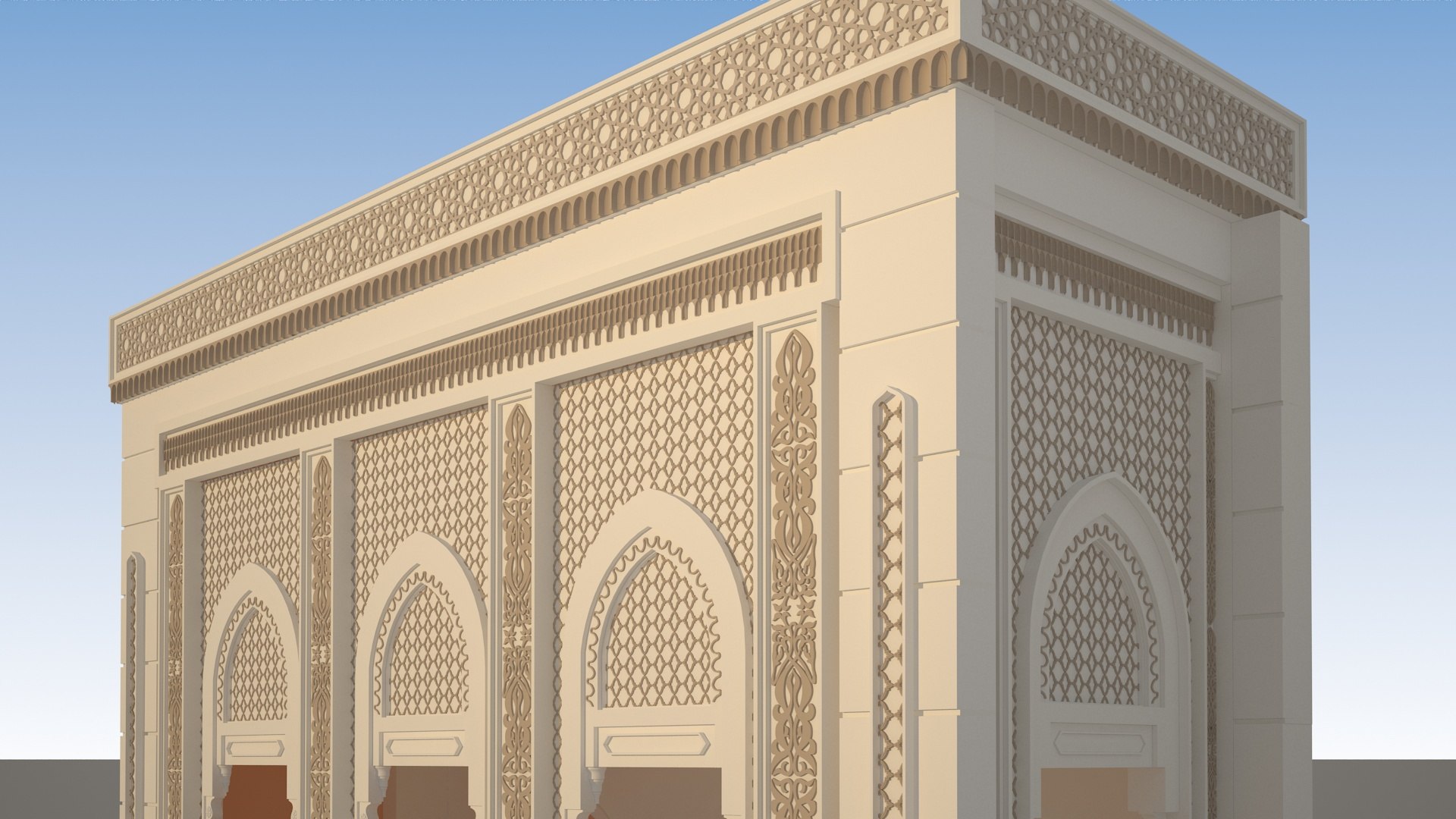 3D 3D Entrance Mosque Model - TurboSquid 1746776