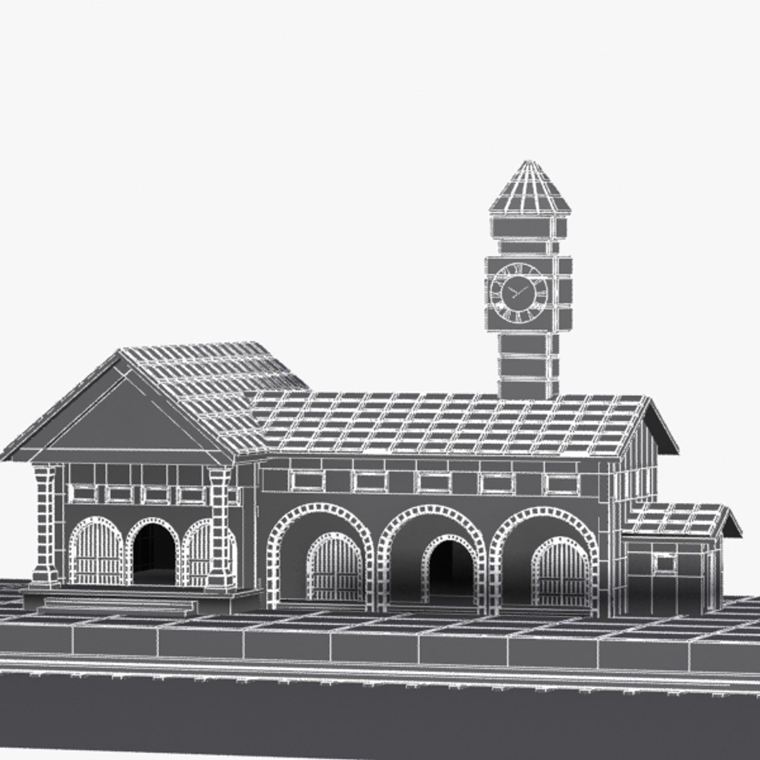 3d Car Train Station Model