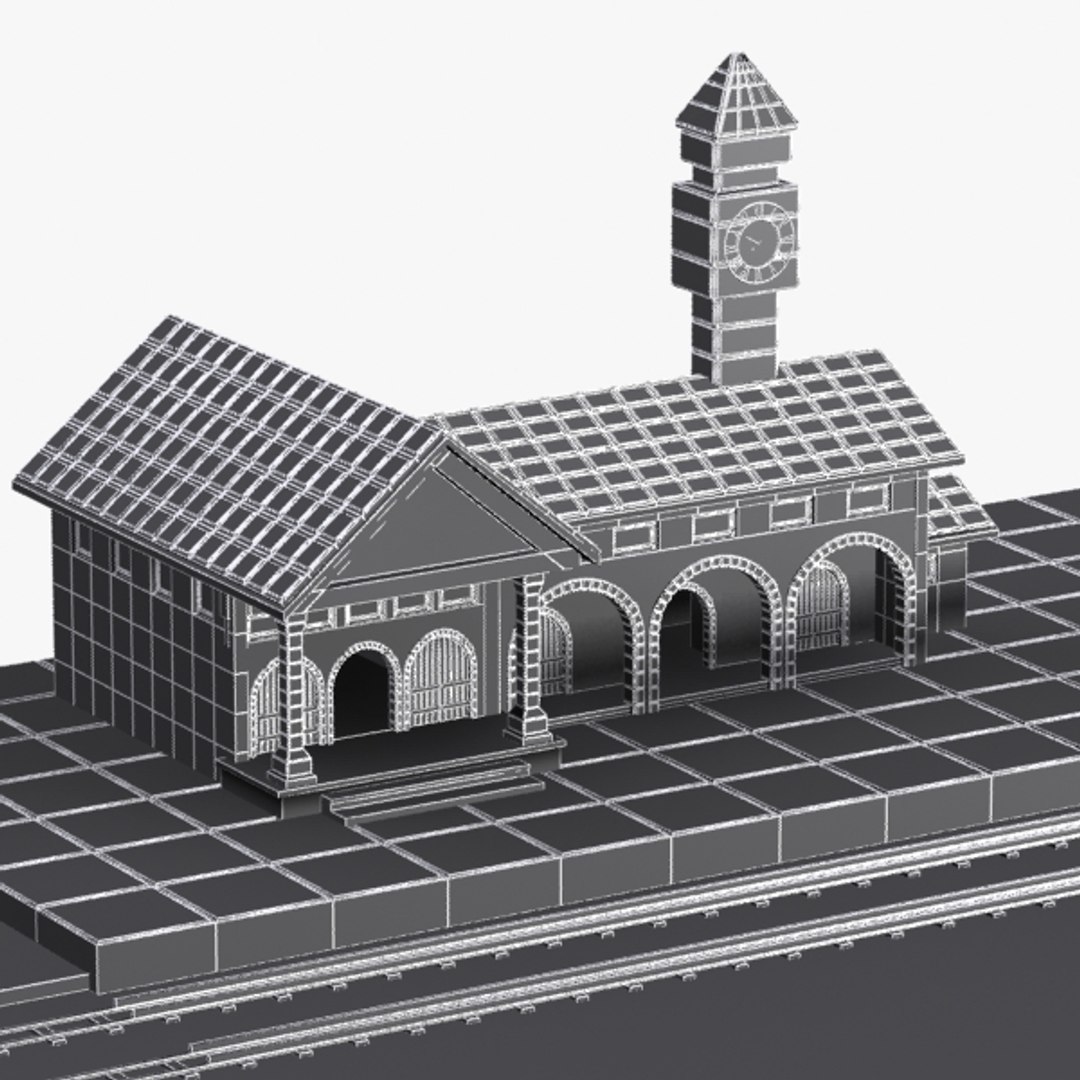 3d Car Train Station Model