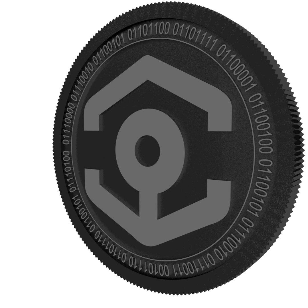 3D ankr black coin - TurboSquid 1493019