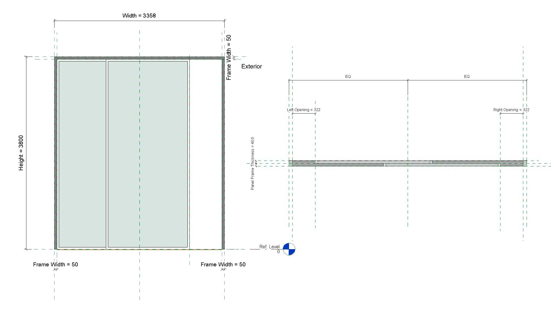 3D Double Sliding Door Curtain Wall Panel - TurboSquid 2063726