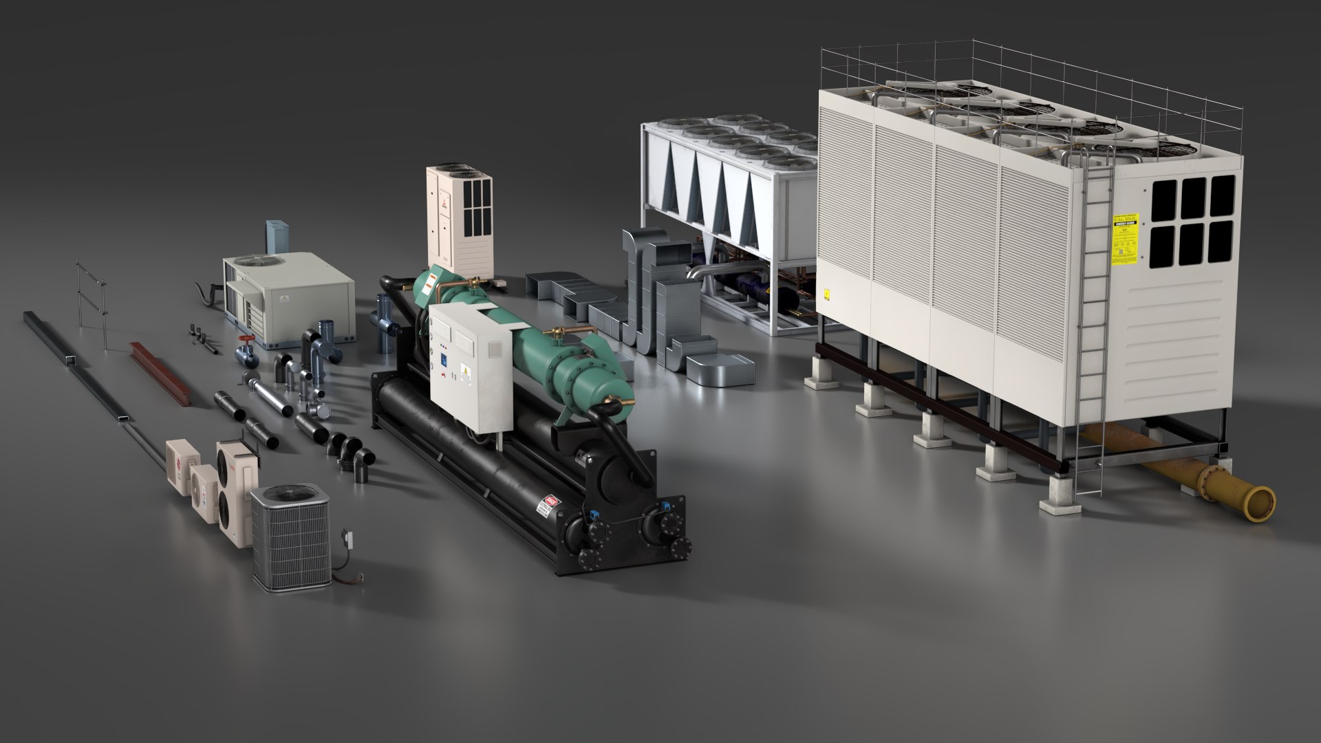 3D Air Conditioner Set 01 Model - TurboSquid 2080078