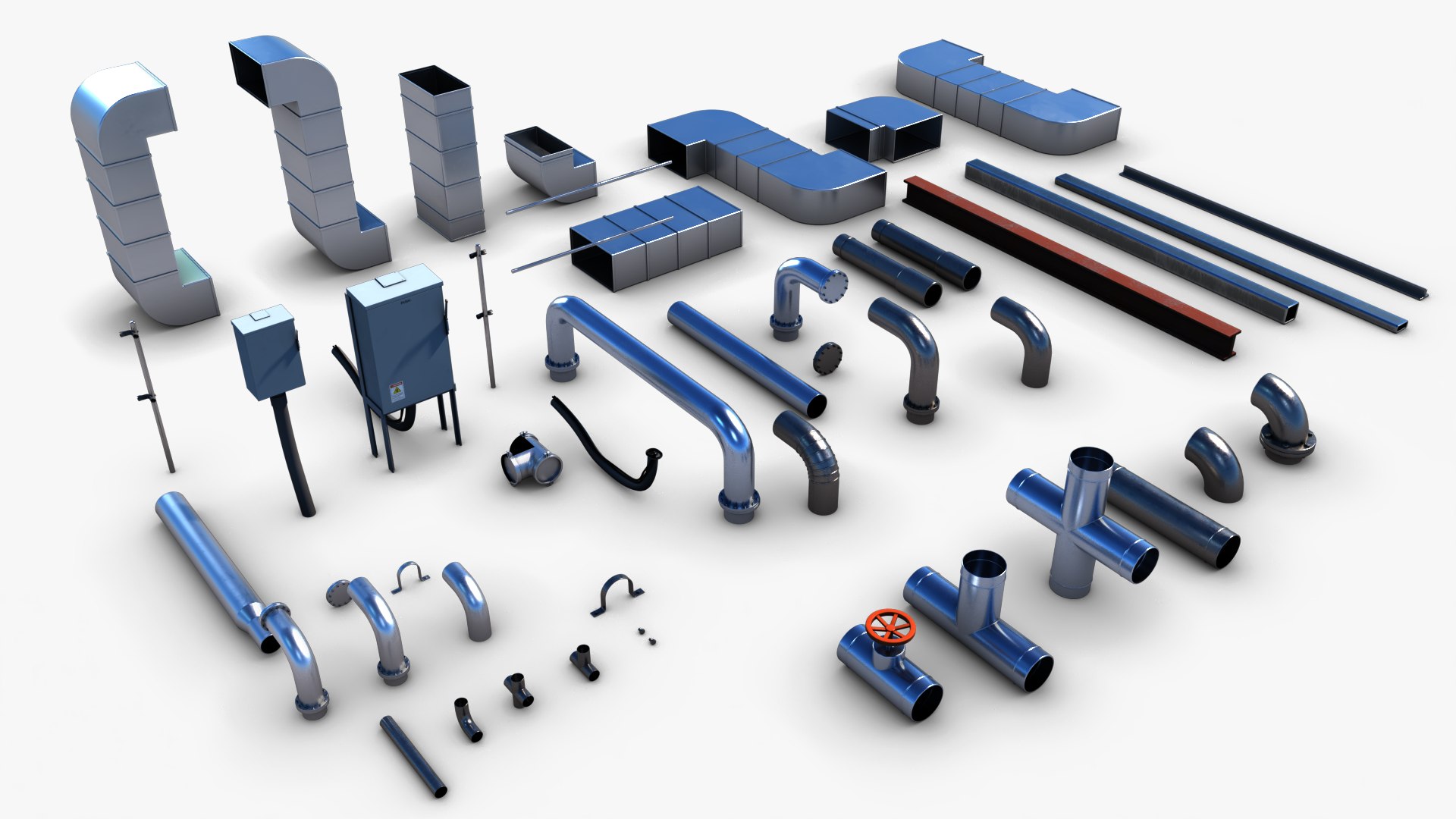 3D Air Conditioner Set 01 Model - TurboSquid 2080078