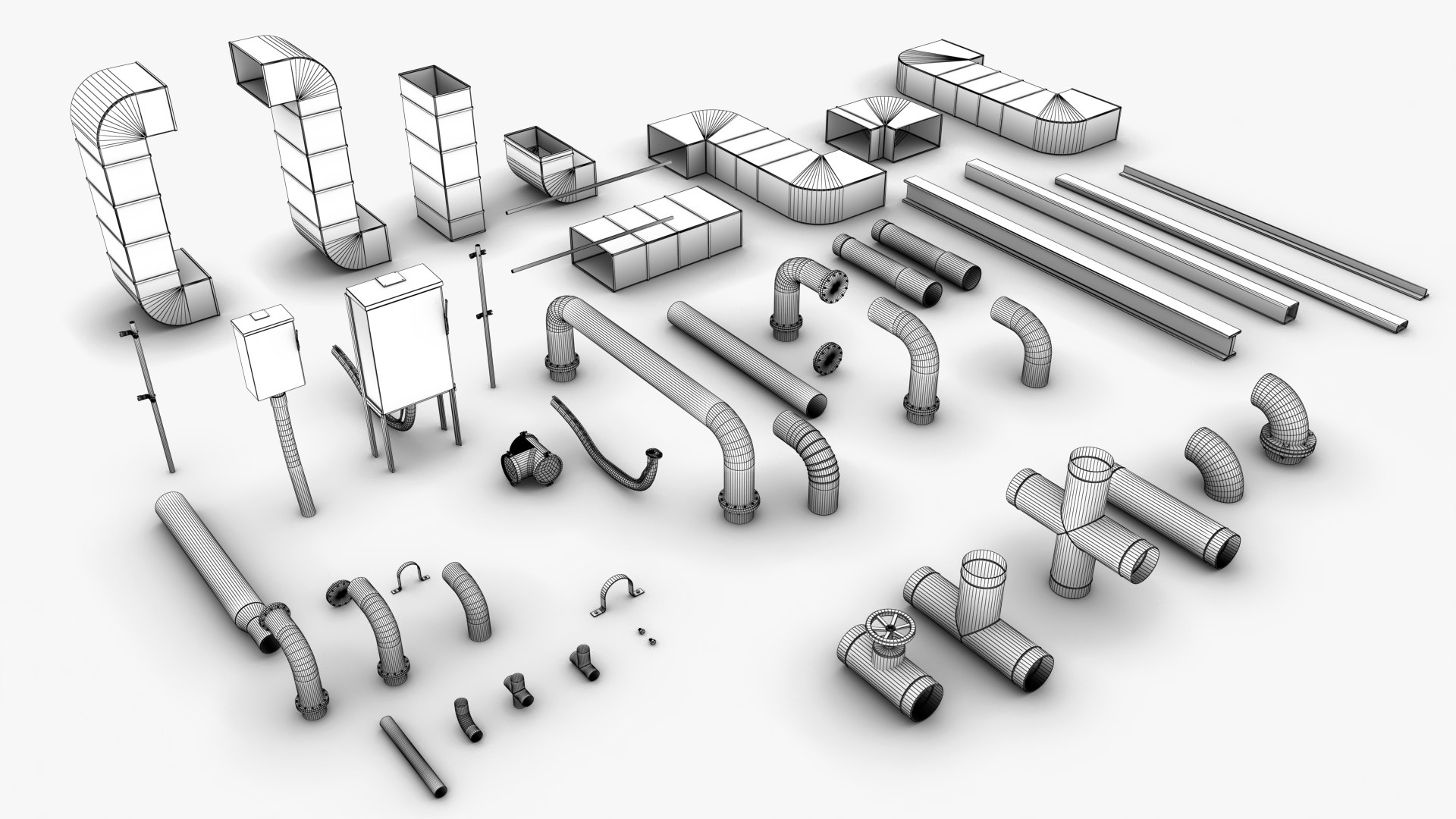 3D Air Conditioner Set 01 model - TurboSquid 2080078