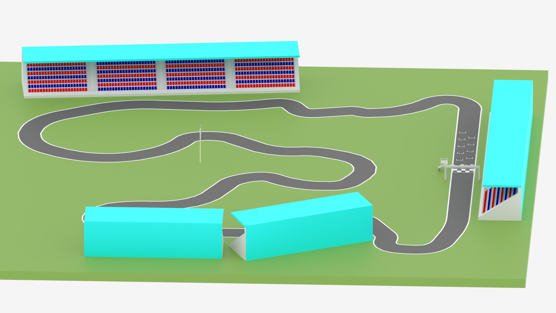 3D Cartoon Race Track Model - TurboSquid 2228663