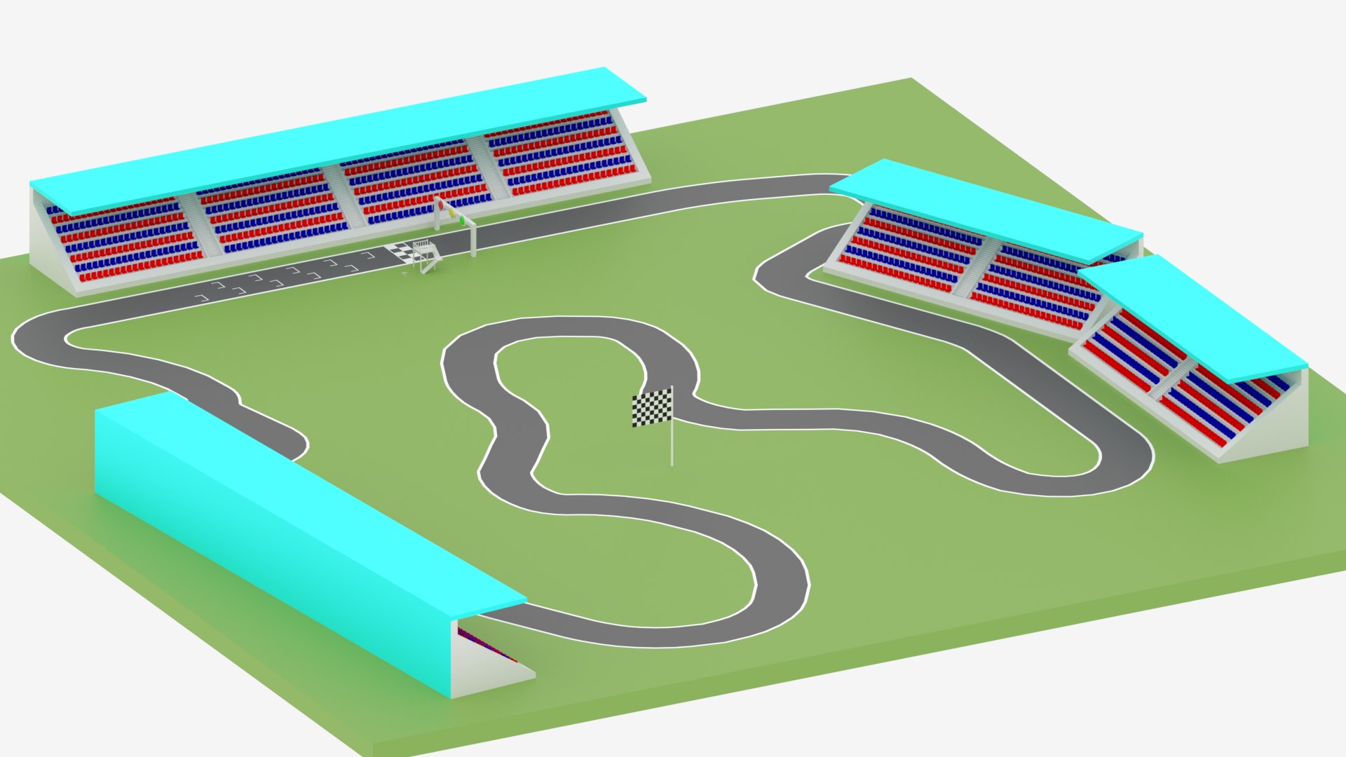 3D Cartoon Race Track Model - TurboSquid 2228663