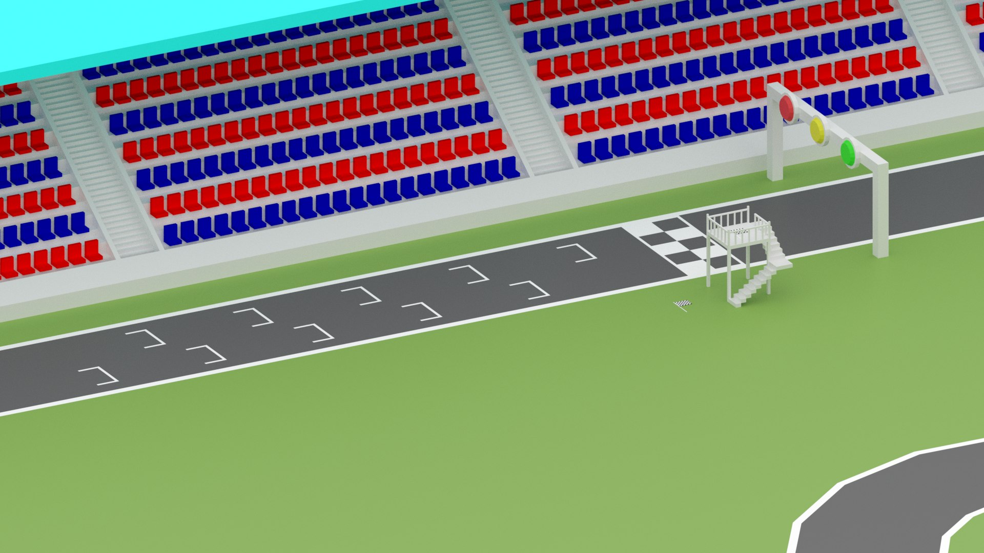 3D Cartoon Race Track Model - TurboSquid 2228663