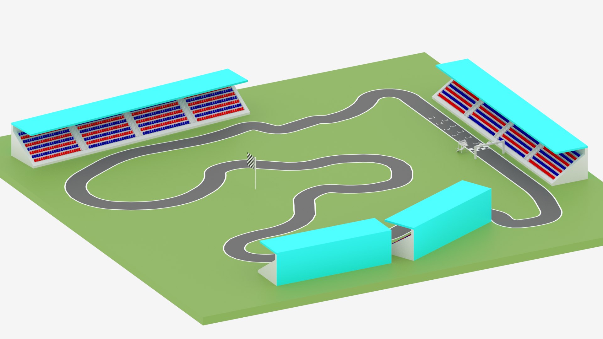 3D Cartoon Race Track Model - TurboSquid 2228663