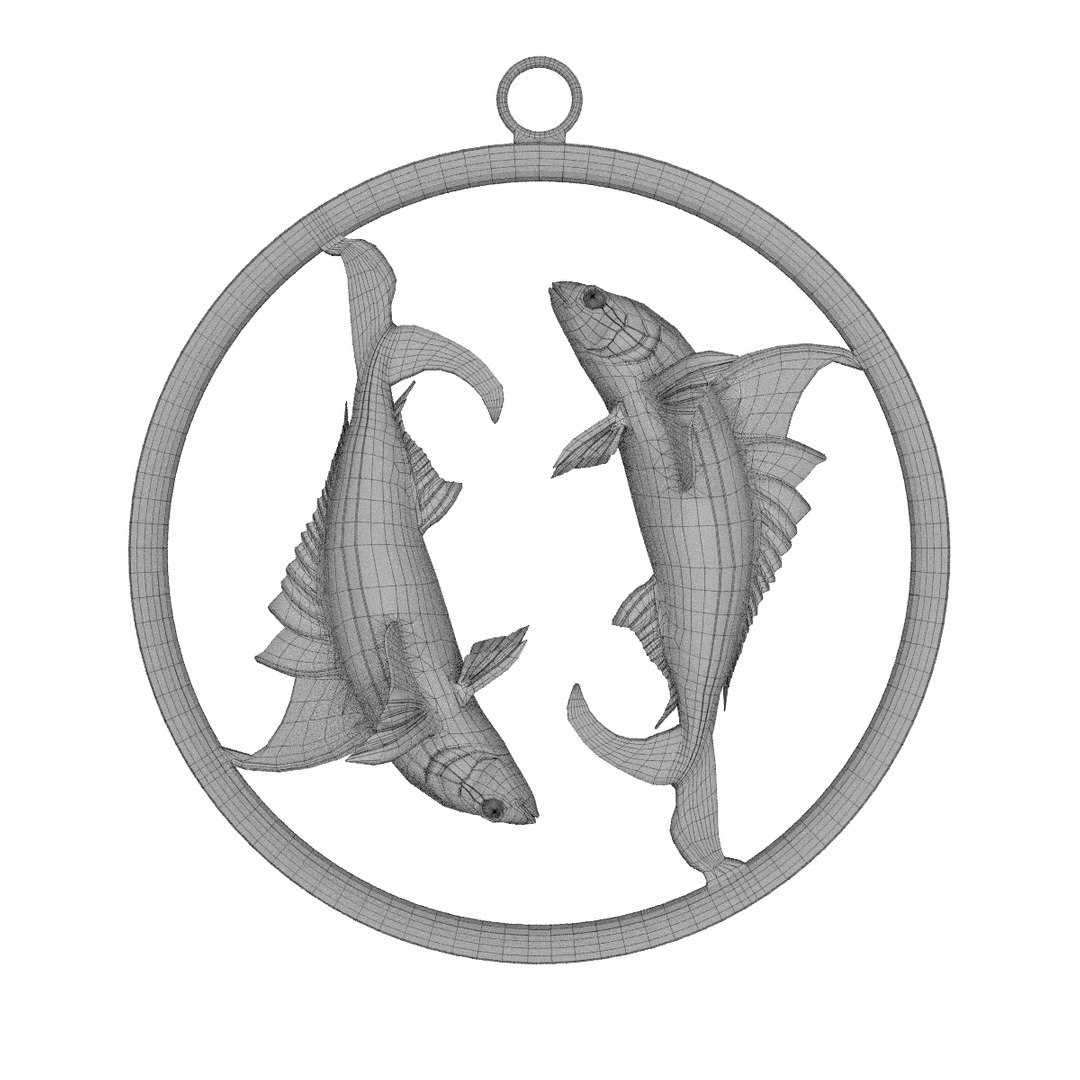 3d Model Zodiac Pisces Sign