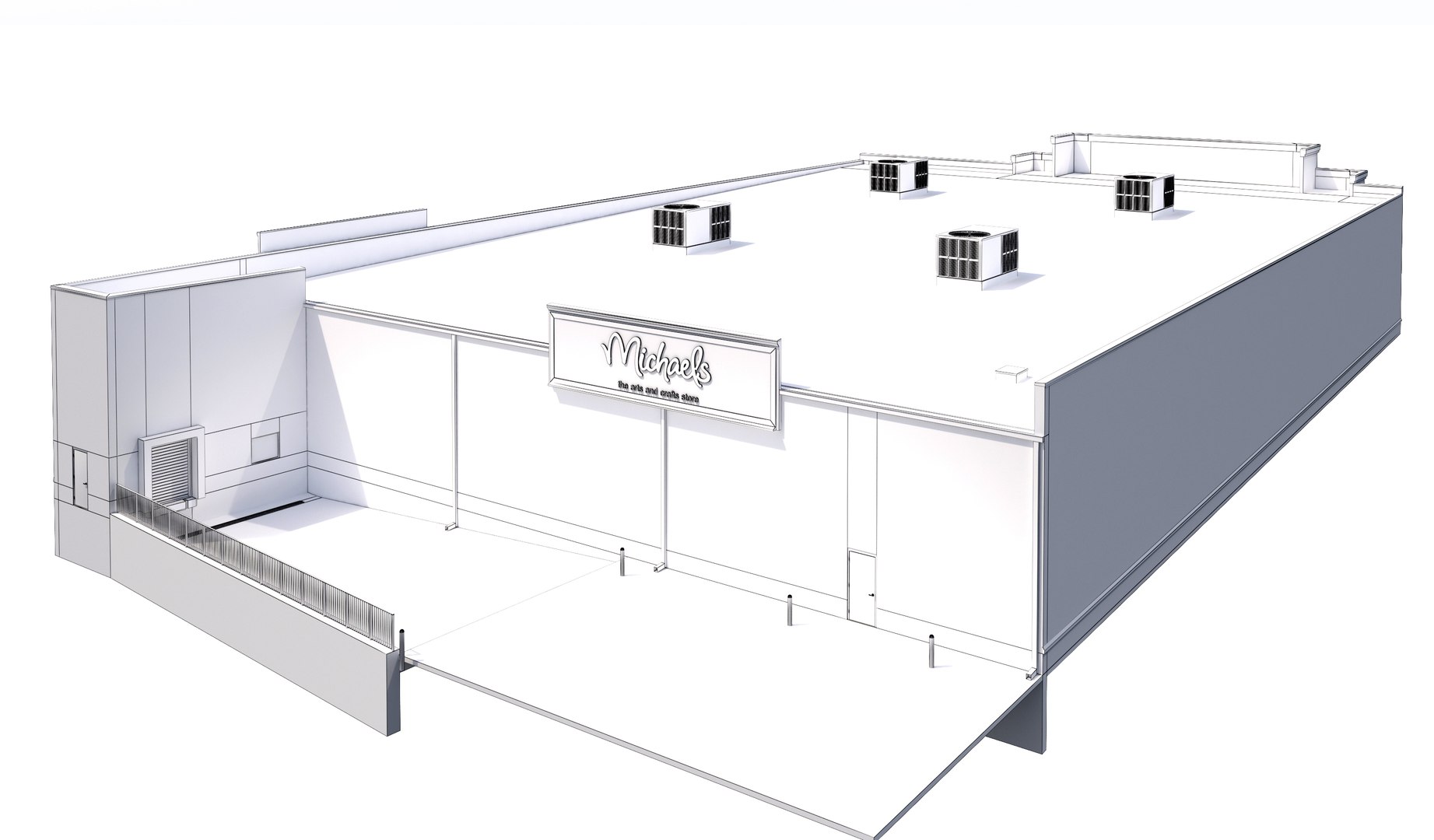 Exterior Retail Michael Arts Crafts 3D Model - TurboSquid 1336719