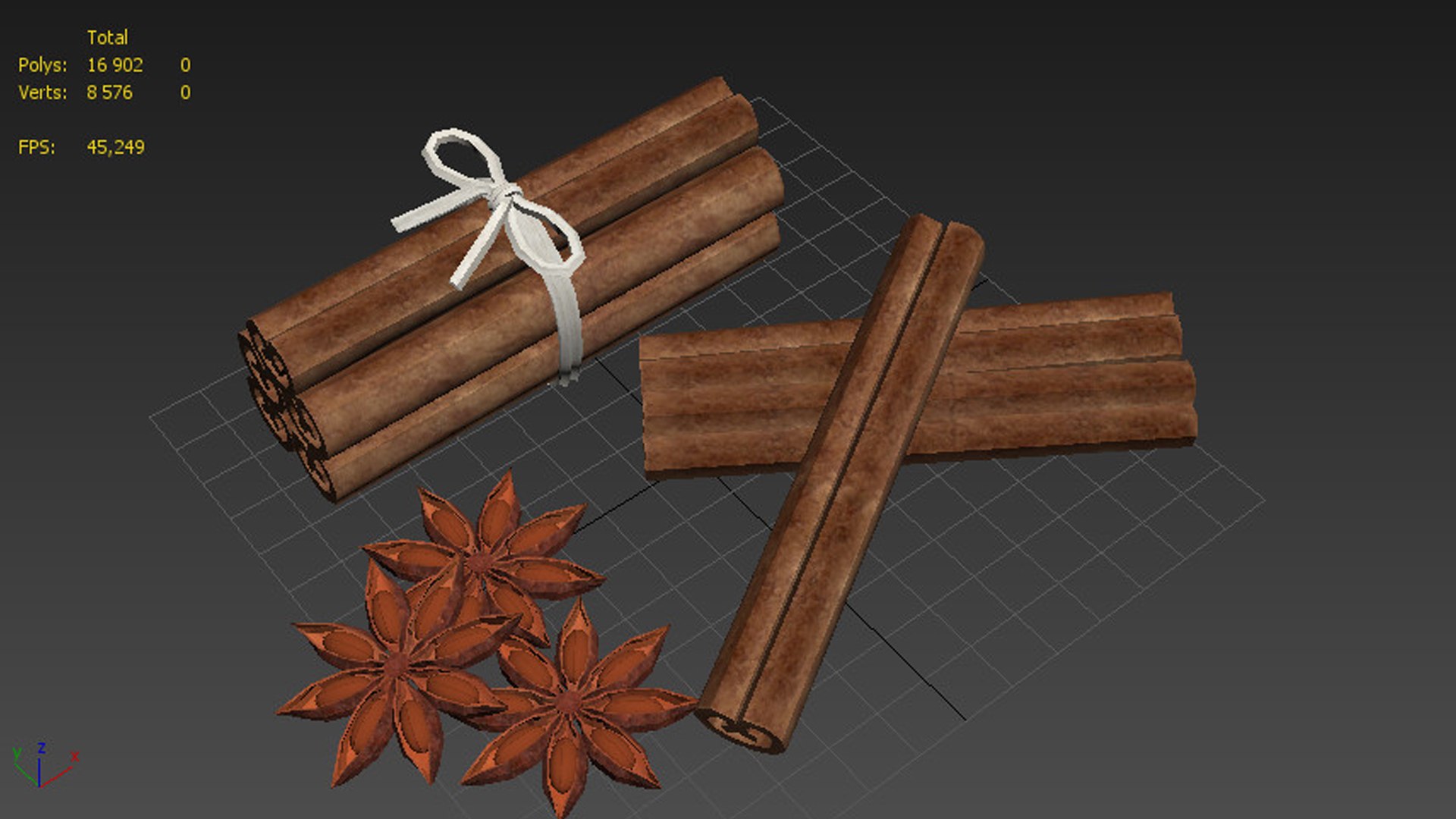 3D Cinnamon Sticks And Anise - TurboSquid 1901656