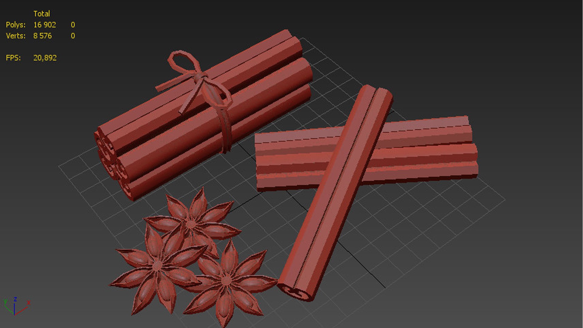 3D Cinnamon Sticks And Anise - TurboSquid 1901656