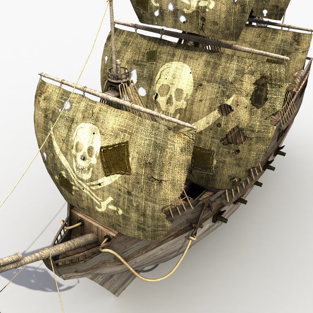 ship old pirate 3d model