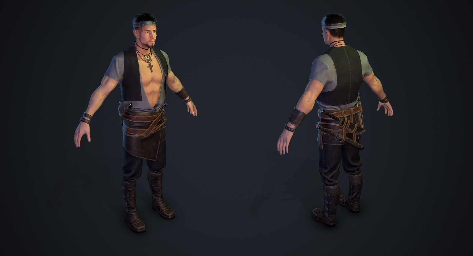 3D Model Real-time Pirate Smuggler-1 Rigged - TurboSquid 1216913