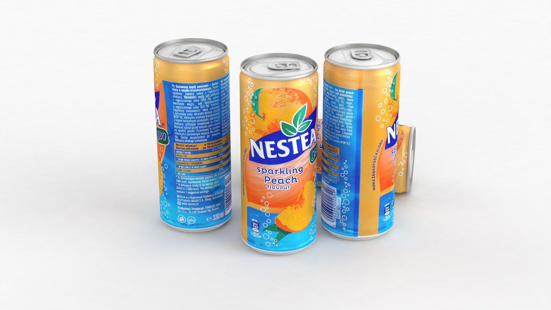 3D Beverage Can Nestea Sparkling Peach 330ml 2024 - TurboSquid 2277627