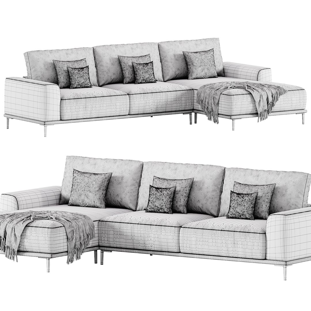 Sofa Eichholtz Lounge Sofa Montado 3D model - TurboSquid 2163071