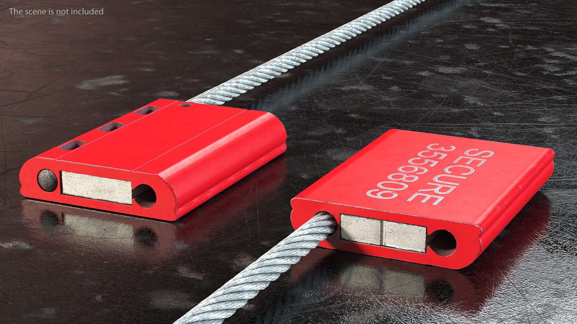 Red Tight Steel Cable Seal Straight 3D Model - TurboSquid 2049149