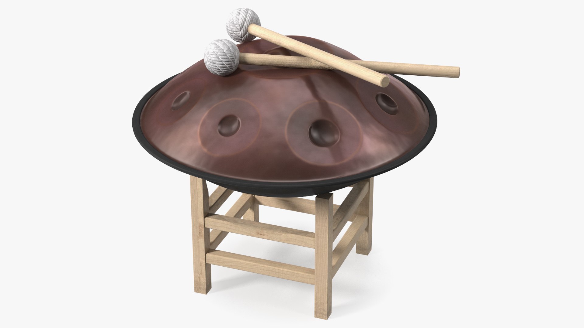 3D Hang instrument on Wooden Stand model - TurboSquid 1851808