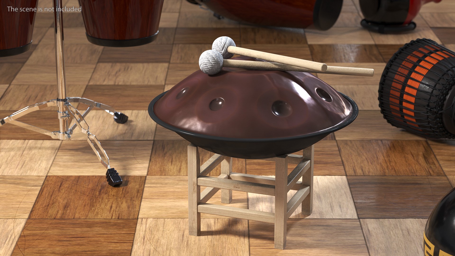 3D Hang Instrument On Wooden Stand Model - TurboSquid 1851808