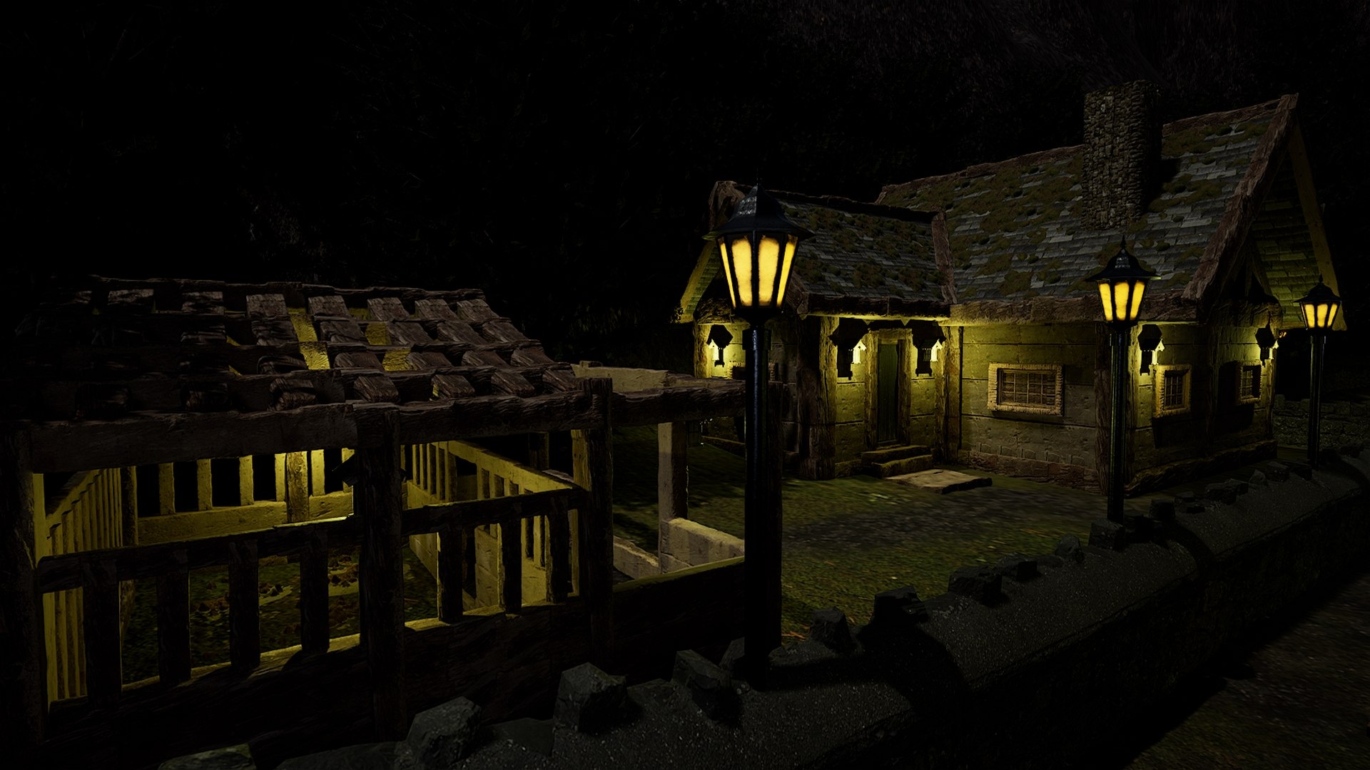 Mystic Twilight Timber Village A Breathtaking Fantasy Village Environment 3D - TurboSquid 2379782