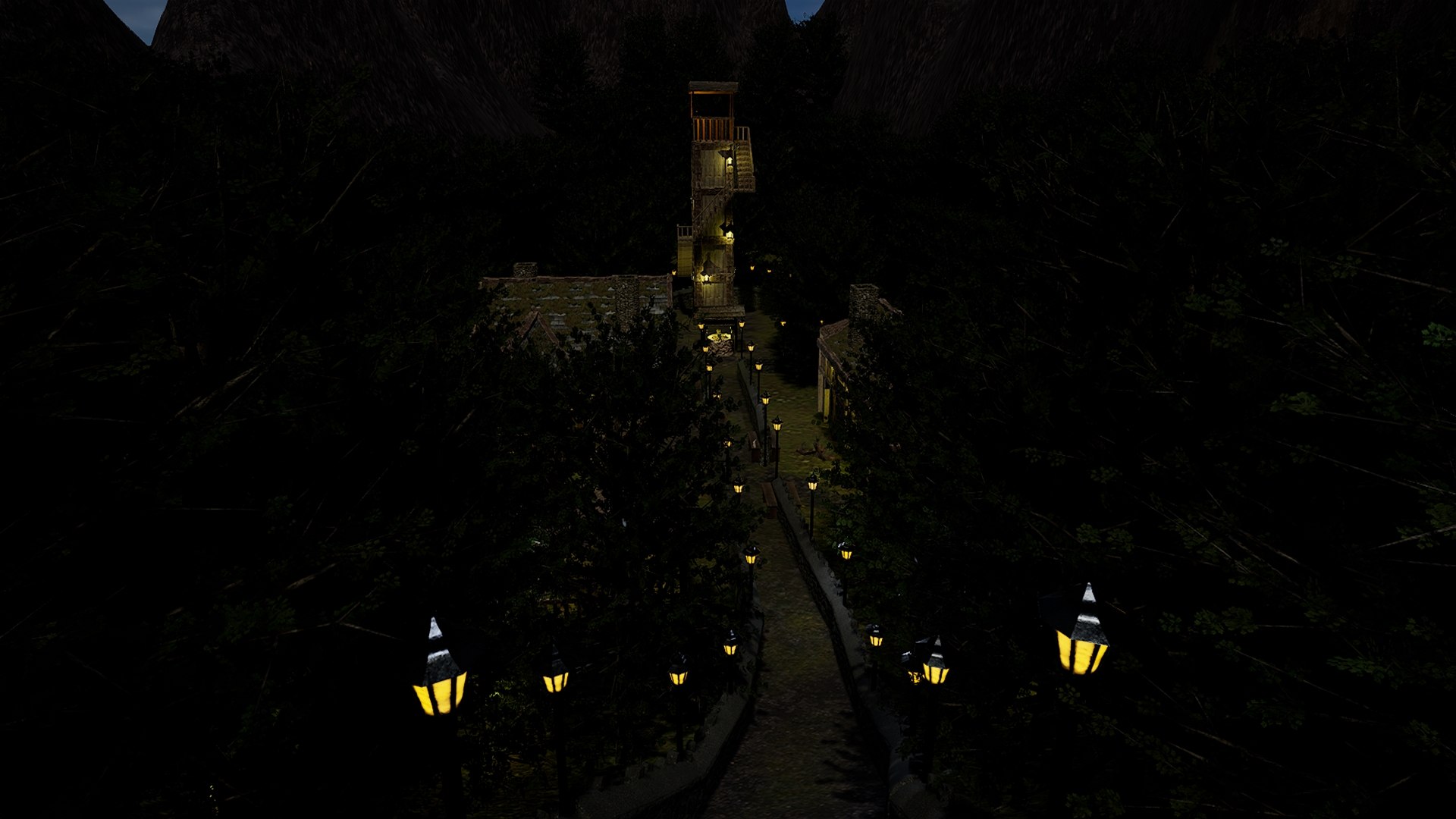 Mystic Twilight Timber Village A Breathtaking Fantasy Village Environment 3D - TurboSquid 2379782