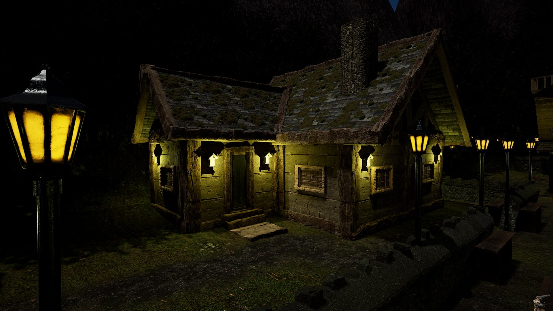 Mystic Twilight Timber Village A Breathtaking Fantasy Village Environment 3D - TurboSquid 2379782
