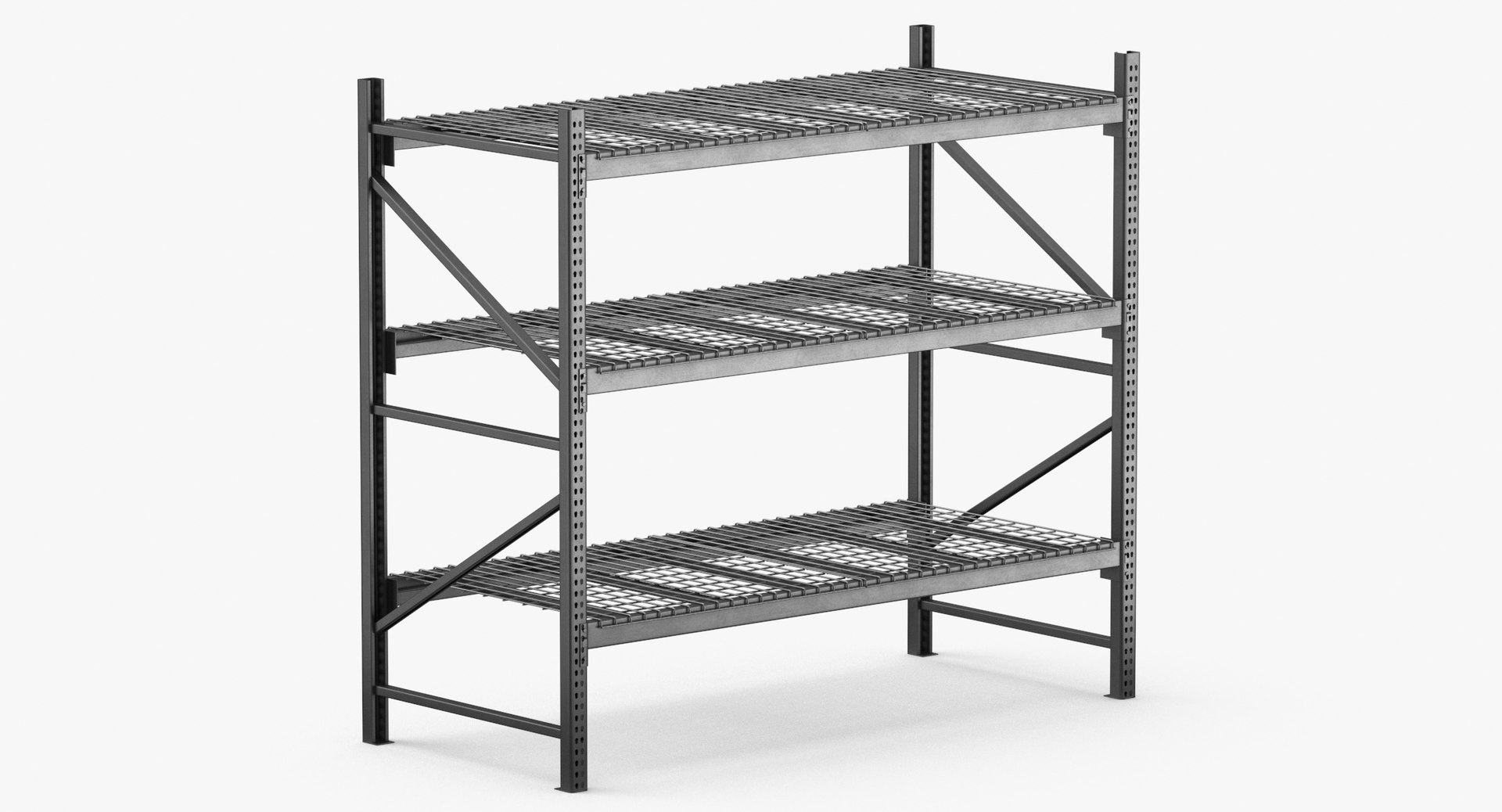 Slotted Steel Pallet Rack Clean 3D Model - TurboSquid 1877844