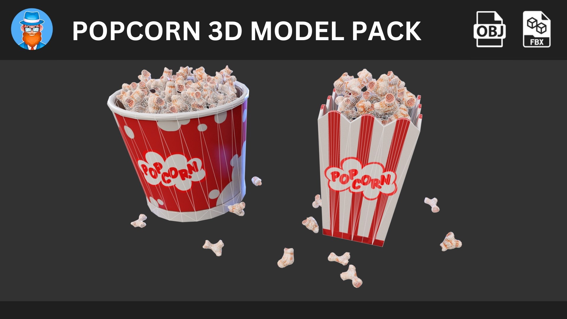 Popcorn 3D Model Pack 3D - TurboSquid 2396748