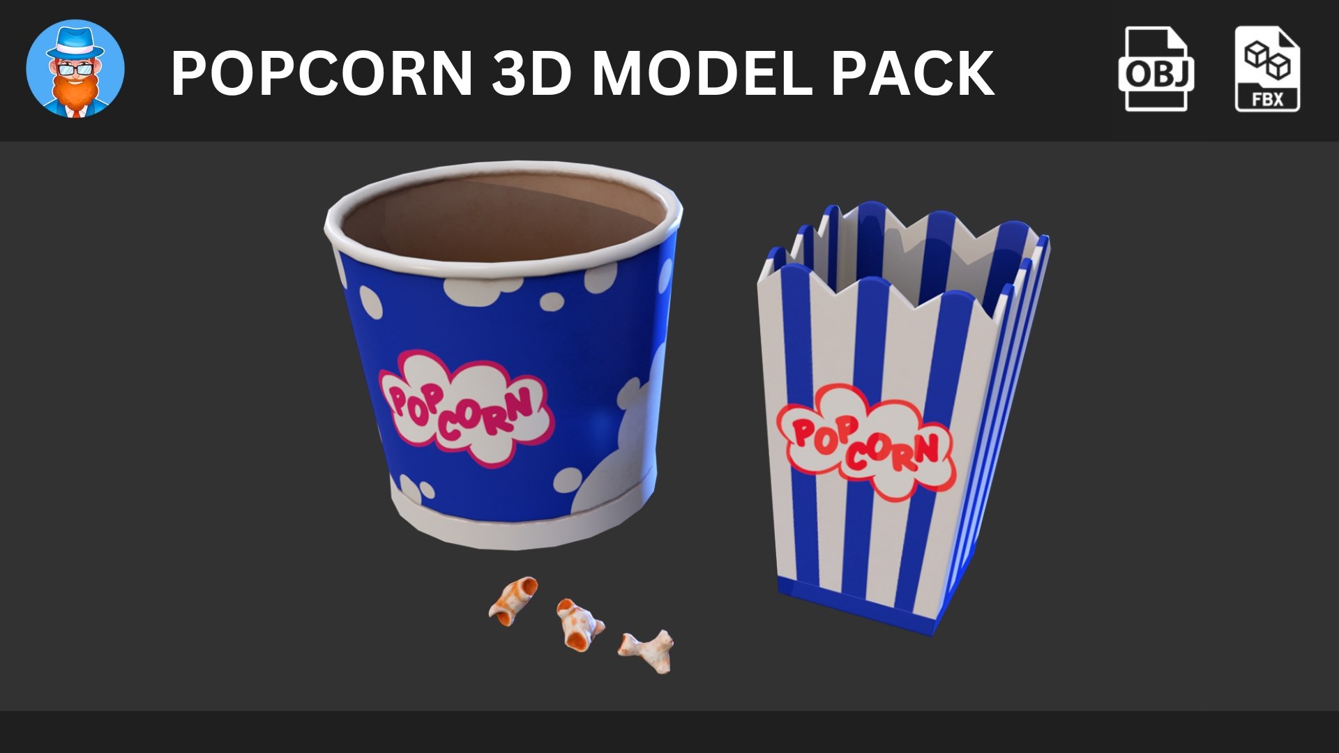 Popcorn 3D Model Pack 3D - TurboSquid 2396748