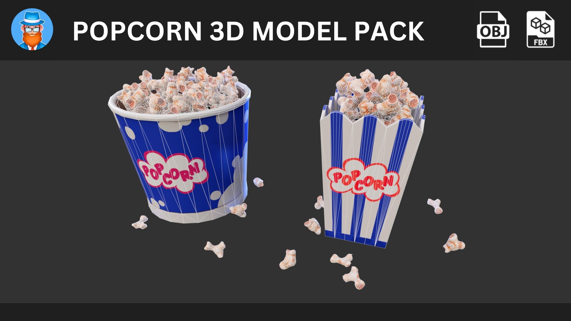 Popcorn 3D Model Pack 3D - TurboSquid 2396748